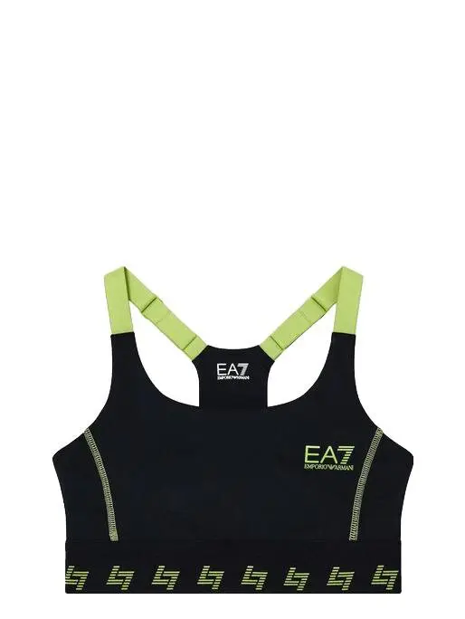 EA7 Dynamic Athlete Sports Bra In Ventus7 Technical Fabric - Black