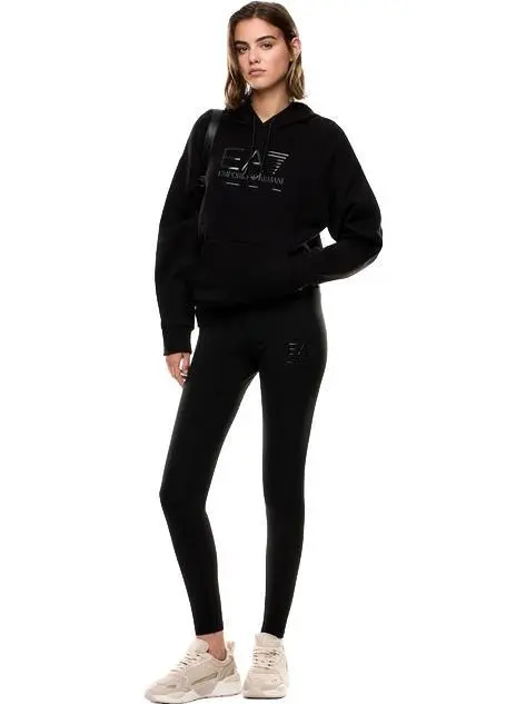 EA7 Visibility Stretch-cotton Leggings - Black
