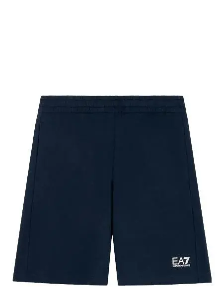 EA7 Core Identity Cotton Shorts - Blue