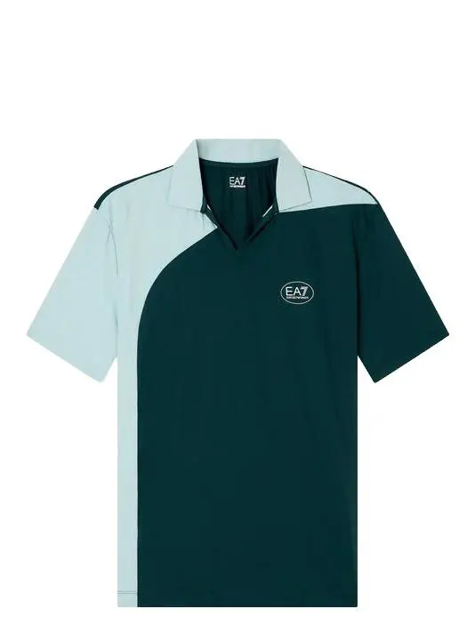 Emporio Armani Tennis Pro Polo Shirt In Ventus7 Technical Fabric - Green
