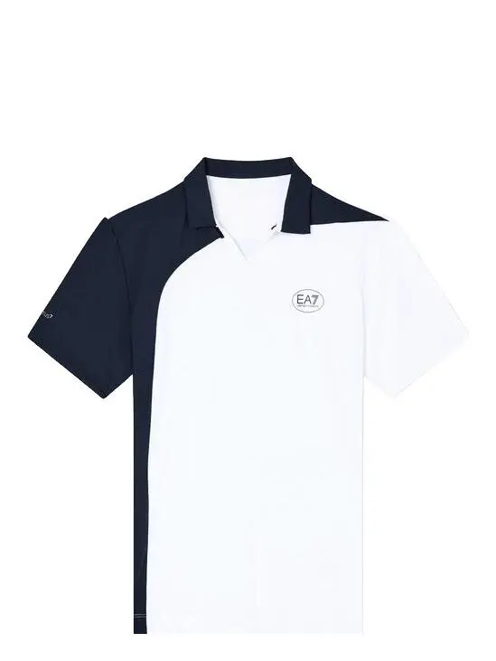 Emporio Armani Tennis Pro Polo Shirt In Ventus7 Technical Fabric - Natural