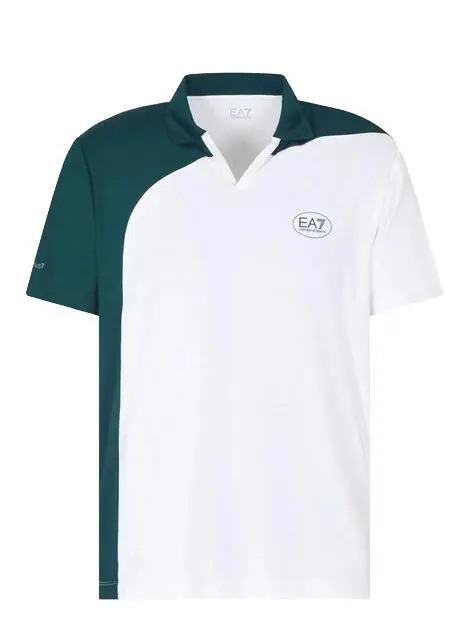 Emporio Armani Tennis Pro Polo Shirt In Ventus7 Technical Fabric - White