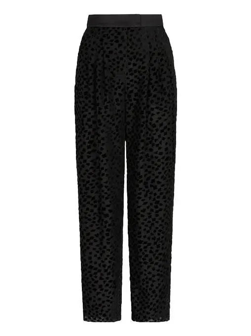 Emporio Armani Devoré Tulle Trousers With Pleats - Black