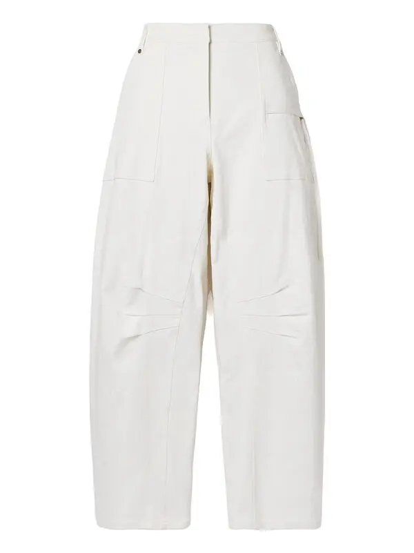 Cult Gaia Ewa Pleated Cotton-twill Barrel-leg Pants - Neutrals