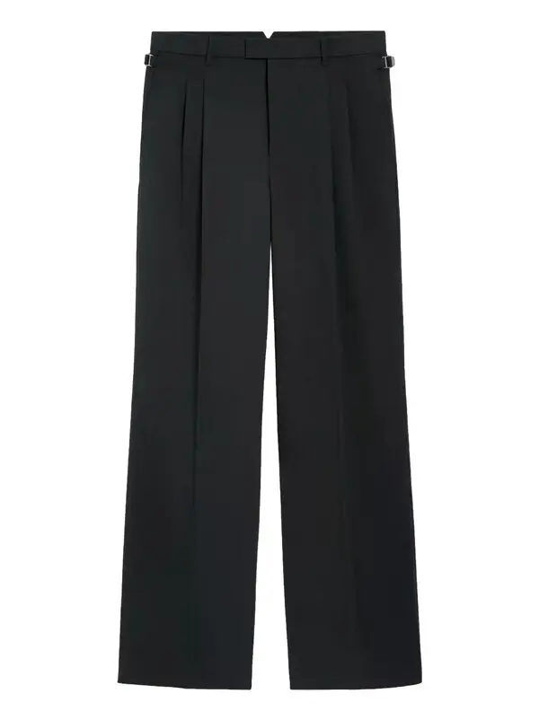 Ami Wool Wide-leg Trousers - Black