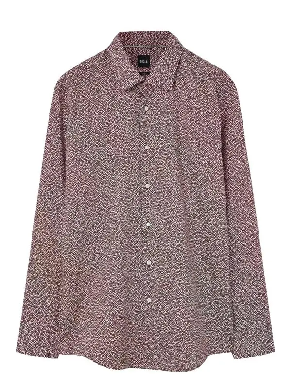 BOSS Micro-dot Print Shirt - Brown