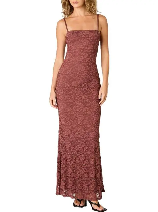 NIA Vetiver Embroidered Maxi Dress - Cocoa
