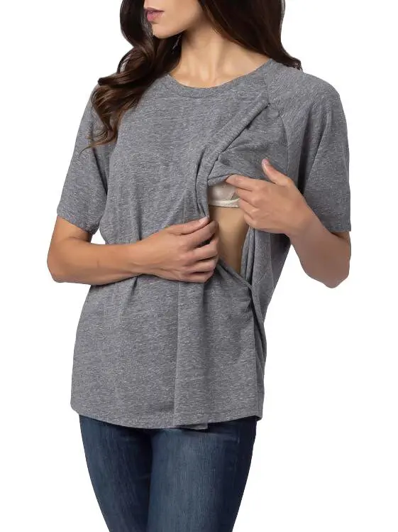 BUN MATERNITY NURSING APPAREL Relax Nursing T-shirt - Heather Grey
