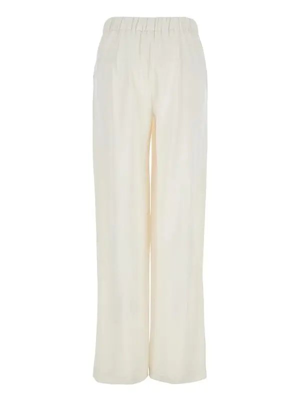 P.a.r.o.s.h Tech Fabric Wide Leg Pants - White