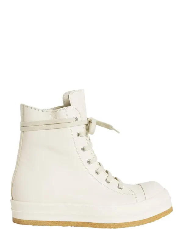 Rick Owens Leather High-top Sneakers - White