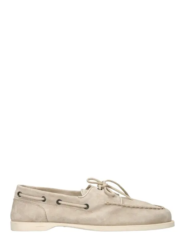 John Lobb Suede Boat Shoes - Beige