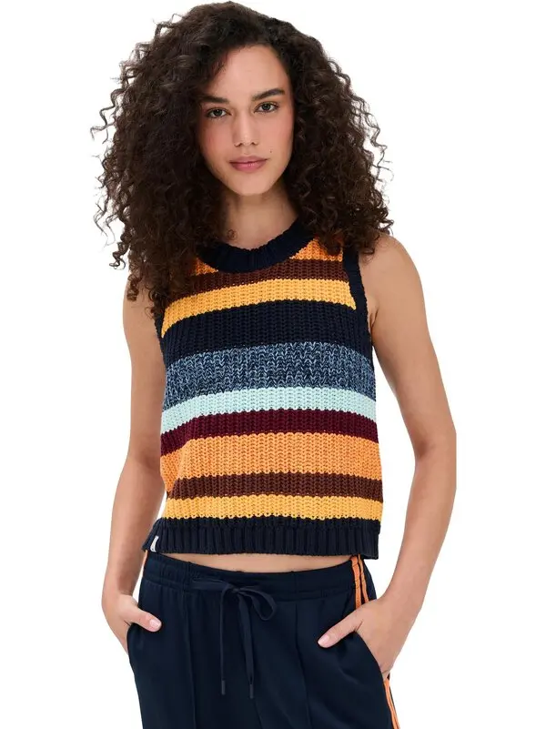 The Upside Nelson Knit Crop Sweater Vest - Stripe