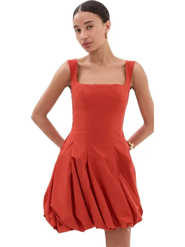 Simkhai Juni Tank Bubble Mini Dress - Crimson