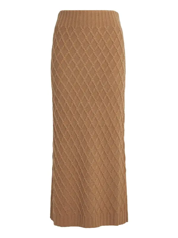 Max Mara Camel Knit Maxi Skirt - Beige