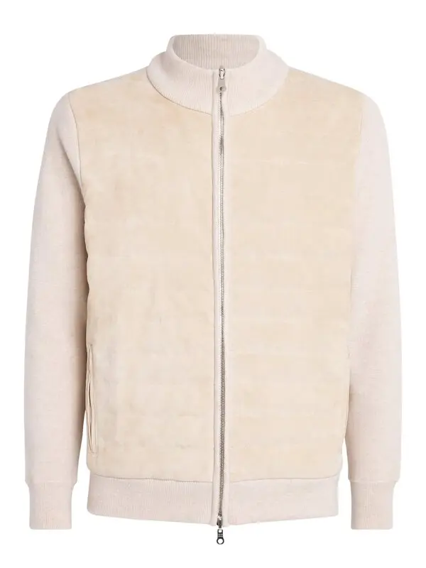 N.peal Suede-trim Cashmere Davos Jacket - Beige
