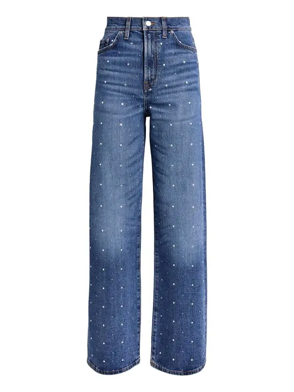 Maje Studded Wide-leg Jeans - Blue