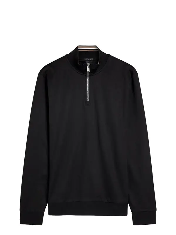 BOSS Stimmann Half-zip Cotton-blend Sweatshirt - Black