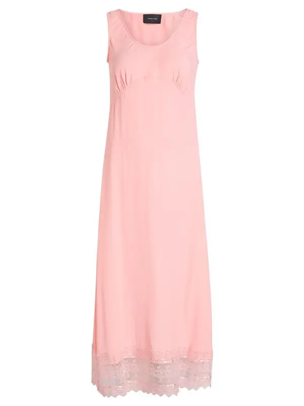 Simone Rocha Lace-hem Crepe De Chine Midi Slip Dress - Peach