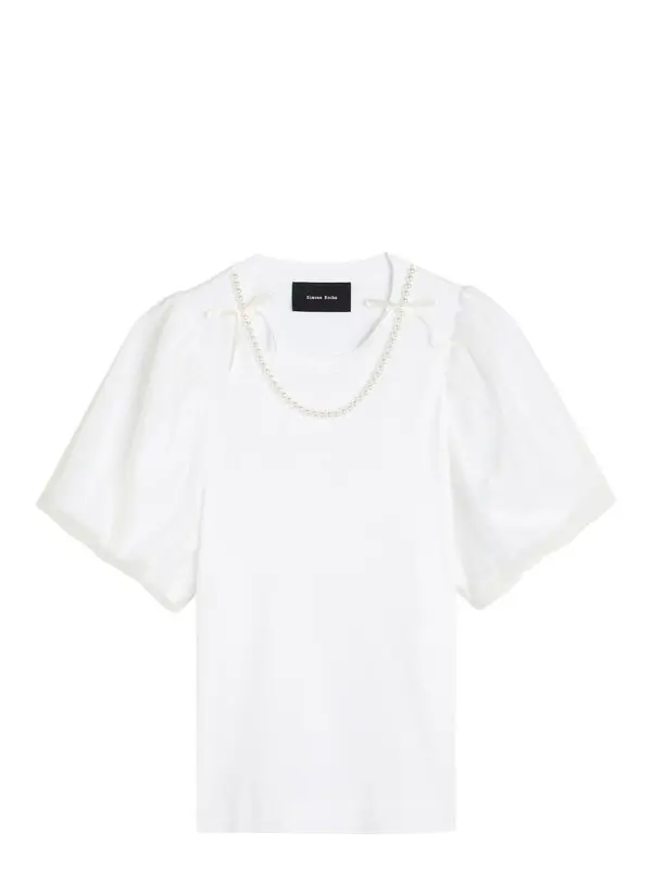 Simone Rocha Tulle And Cotton T-shirt - White