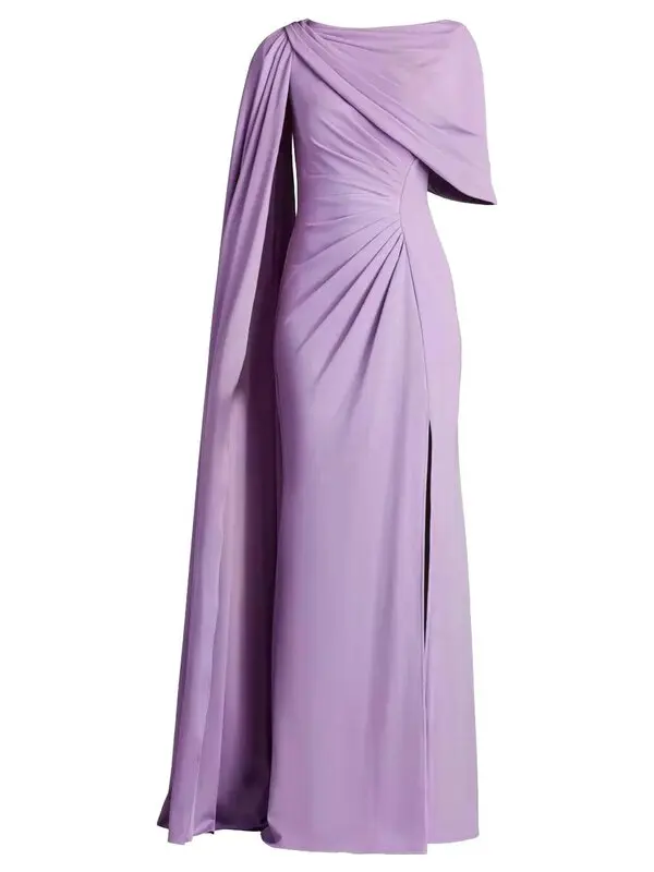 Tadashi Shoji Draped Cape Dress - Purple