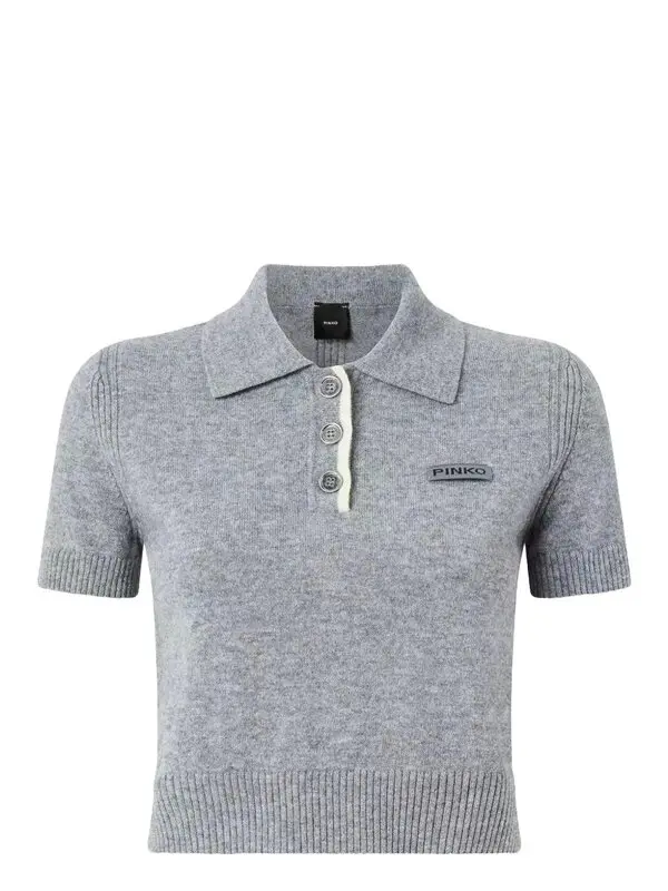 Pinko Short-sleeve Polo Top - Grey