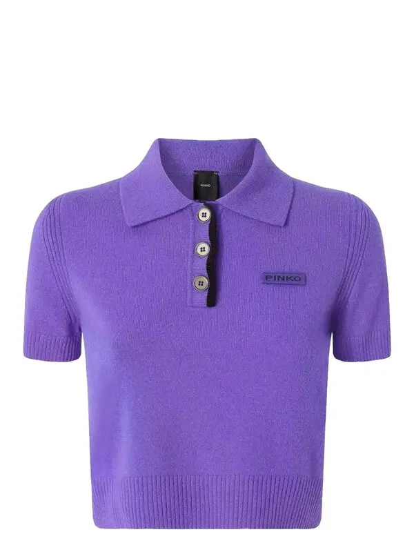 Pinko Short-sleeve Polo Top - Purple