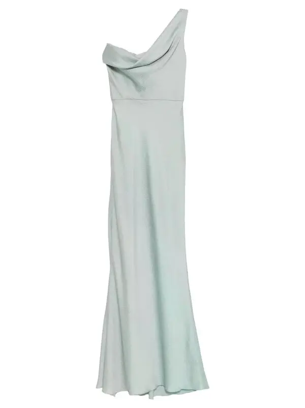 Amsale Satin Hammered Gown - Green