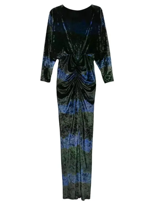Amsale Ombre Velvet Long-sleeve Gown - Blue