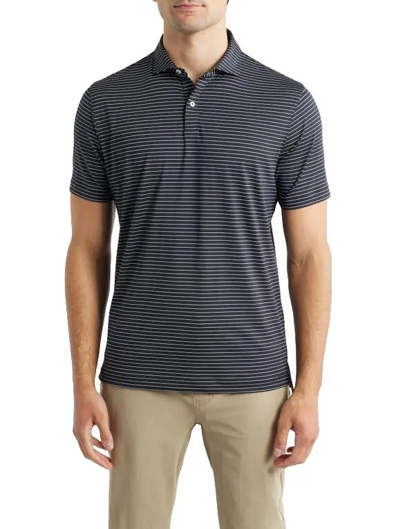 Johnnie-o Beau Stripe Performance Polo - Black