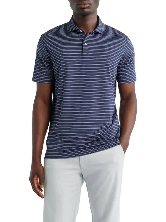 Johnnie-o Beau Stripe Performance Polo - Navy