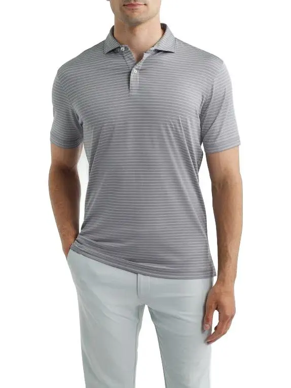 Johnnie-o Beau Stripe Performance Polo - Thunder