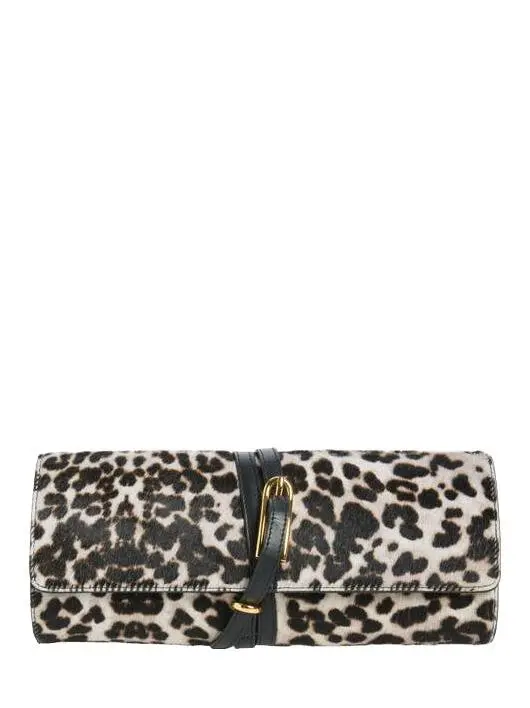 LIFFNER Little Belted Leather Clutch - Leopard