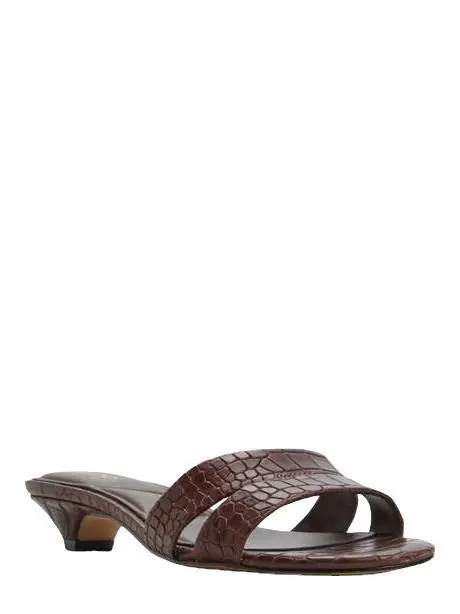 Aldo Scarletta Embossed Slide Sandal - Dark Brown