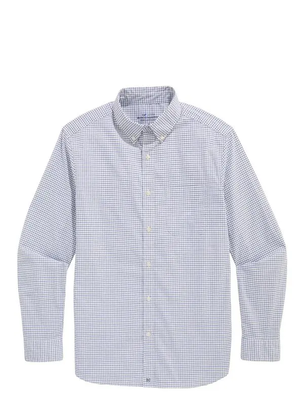 Vineyard Vines Wauwinet Performance Cotton Blend Button-down Shirt - Balsam