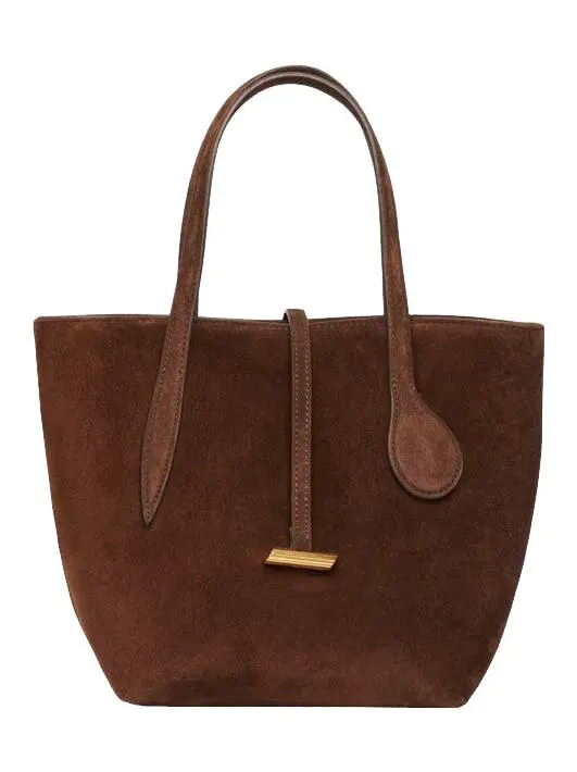 LIFFNER Mini Sprout Suede Tote - Dark Brown
