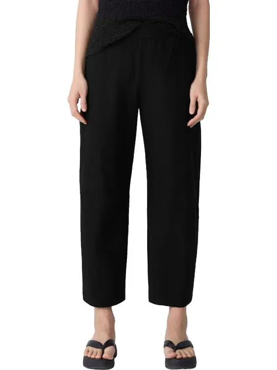 Eileen Fisher Ankle Barrel Leg Pants - Black
