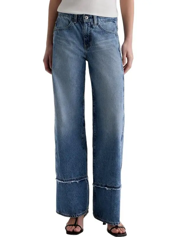 Ag Adria Low Rise Wide Leg Jeans - Socialite