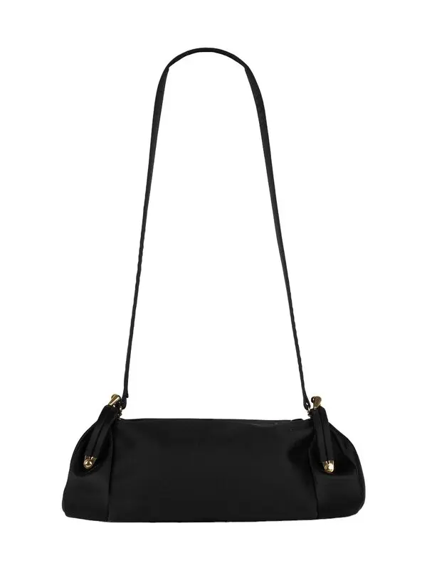 Jeffrey Campbell On-sunset Satin Shoulder Bag - Black Satin Gold