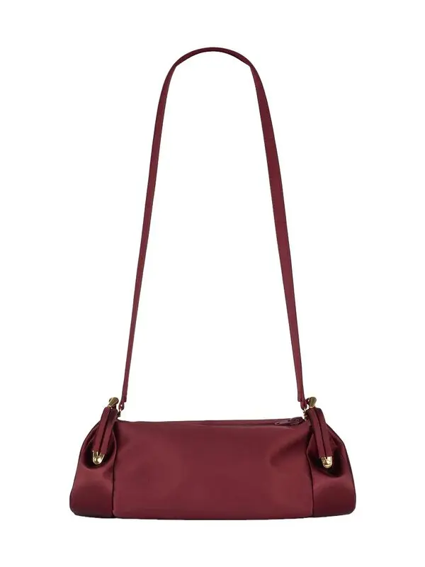 Jeffrey Campbell On-sunset Satin Shoulder Bag - Wine Satin Gold