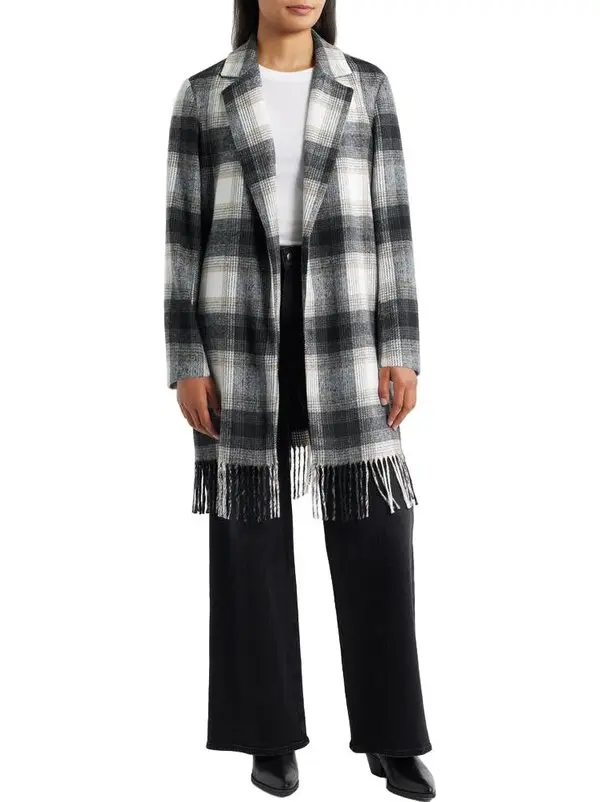 HATLEY Plaid Fringe Jacket - Black