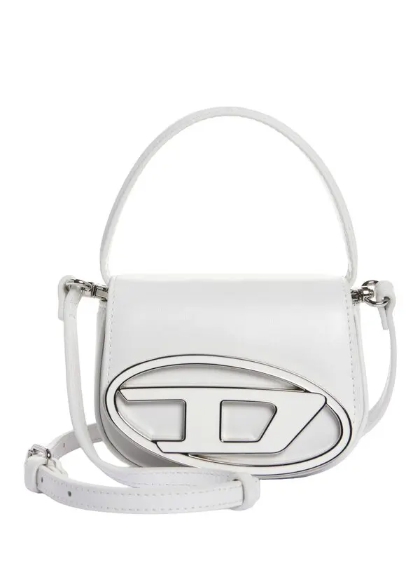 DIESEL® 1dr Leather Crossbody Bag - White