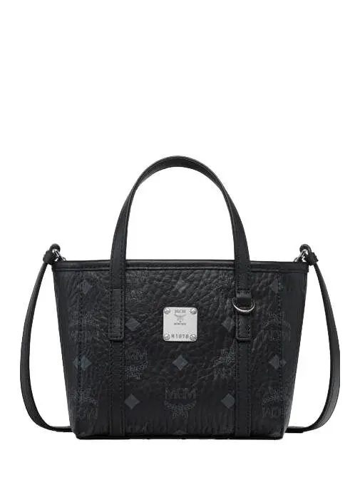Mcm X-mini Toni Top-zip Shopper In Visetos - Black