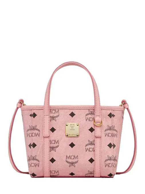 Mcm X-mini Toni Top-zip Shopper In Visetos - Pink