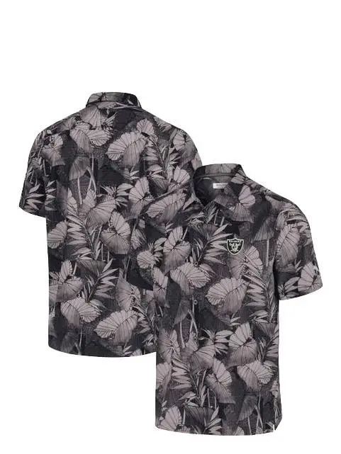 Tommy Bahama Las Vegas Raiders Bahama Coast Nuevo Fronds Camp Button-up Shirt - Black