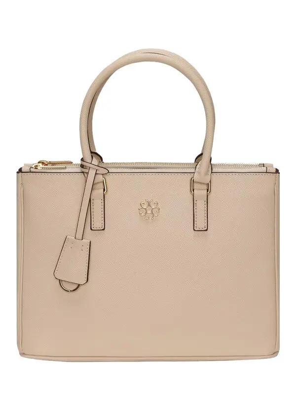 Gorski Top Handle Leather Crossbody Bag - Beige