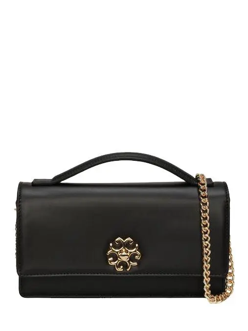 Gorski Top Handle Leather Crossbody Bag - Black