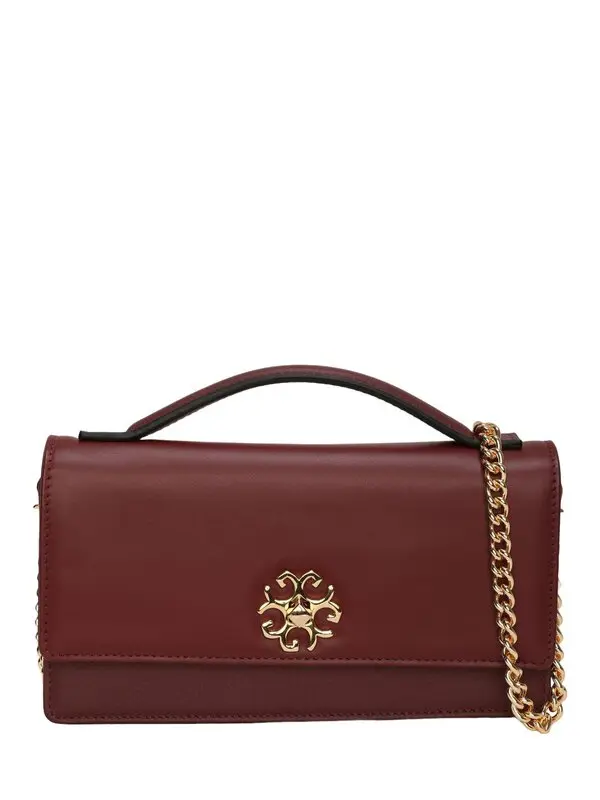 Gorski Top Handle Leather Crossbody Bag - Burgundy