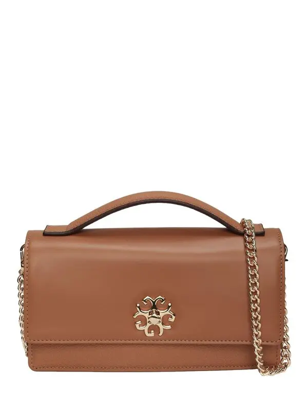 Gorski Top Handle Leather Crossbody Bag - Tan