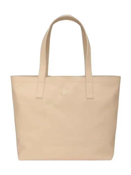 Gorski Leather Tote Bag With Removable Zipped Pouch - Beige