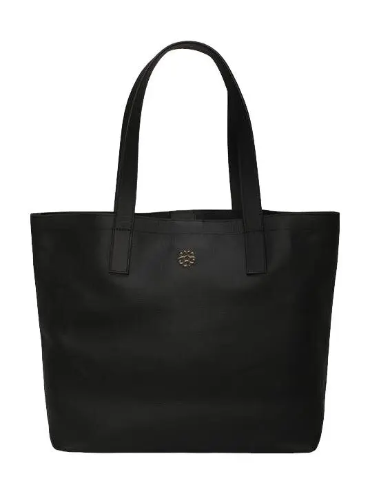 Gorski Leather Tote Bag With Removable Zipped Pouch - Black